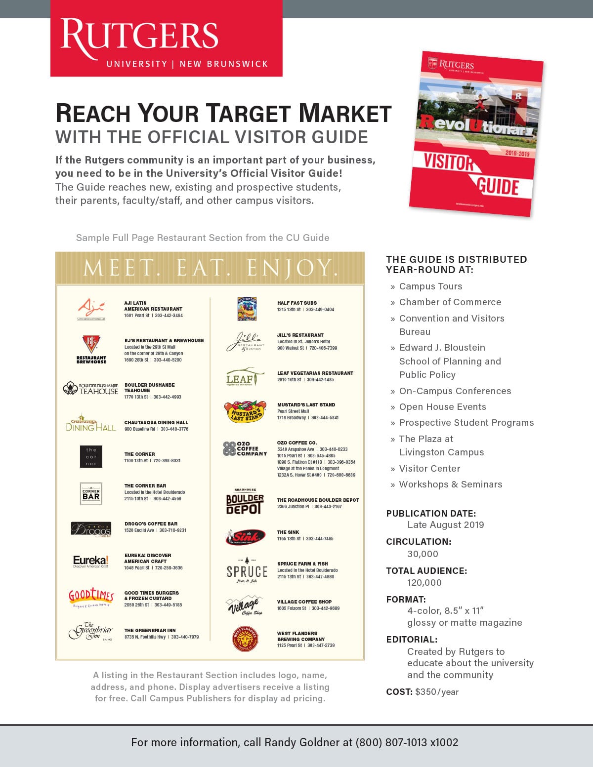 Restaurant Media Kit | Rutgers University Visitor Guide