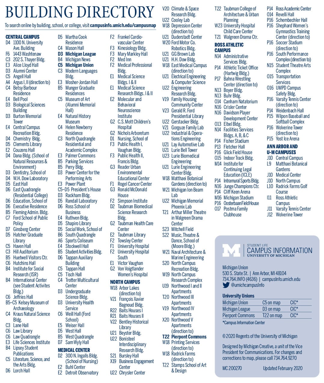 Campus Map | University of Michigan Online Visitor's Guide